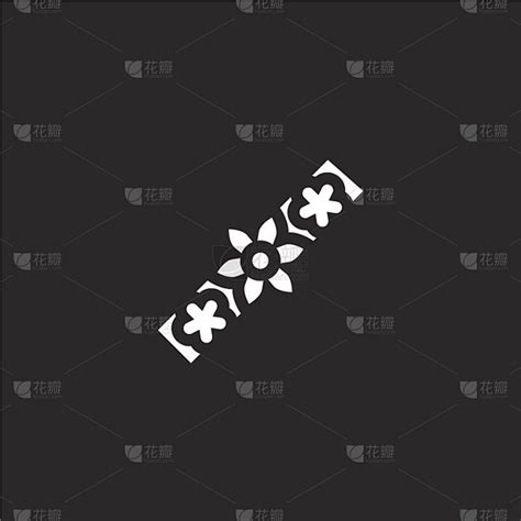 头巾图标。充满头带图标的网站设计和移动，应用程序开发。头带图标从填充嬉皮系列孤立的黑色背景。