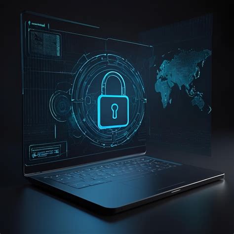 Cybersecurity Concept With Virtual Screen For Secure Internet Access