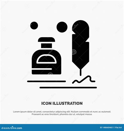 Ink Erite Fur Letter Office Solid Glyph Icon Vector Stock Vector Illustration Of Rubber