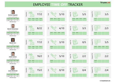 Free Employee Vacation Planner Template Free Printable
