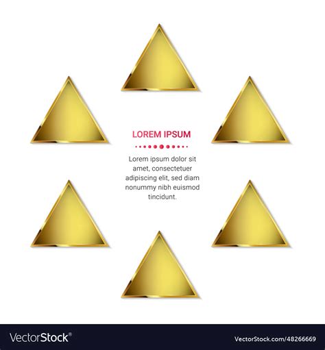 Golden Circular Triangles With Text Space Vector Image