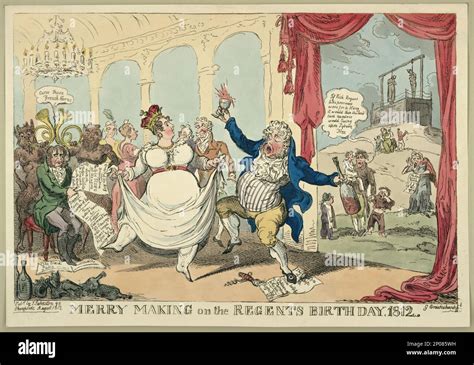 Merry Making On The Regents Birth Day 1812 G Cruikshank British