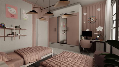 Girls Bedroom Interior Design On Behance