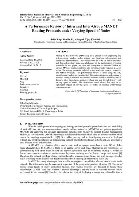 A Performance Review Of Intra And Inter Group Manet Routing Protocols