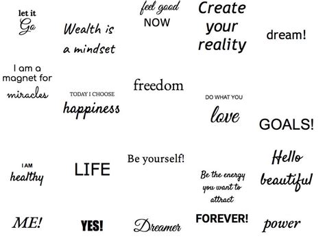 Vision Board Printable Inspirational Quotes And Words Vision Board