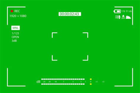 녹색 화면 크로마키 배경 Vfx 동작 추적 마커가 있는 빈 녹색 배경 최신 디지털 캠코더 화면 키보드 그래픽 및 비디오 효과용 크로마 키보드 프리미엄 벡터