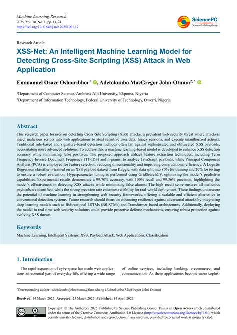 Pdf Xss Net An Intelligent Machine Learning Model For Detecting