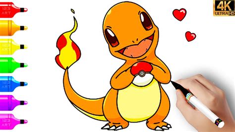 Чармандер — Как рисовать покемонов Милый Чармандер — рисунок покемона Легкие Рисунки Youtube