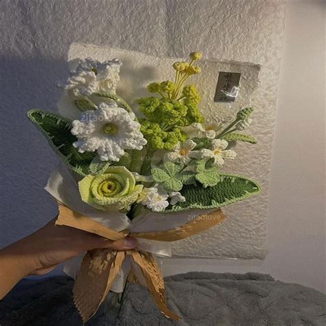 手作diy 針織花束 編織花束 毛线钩织复古小众花束编织diy材料包自制永生花干花送女友礼物 蝦皮購物