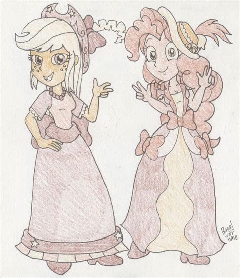 Comm Paper Applejack And Paper Pinkie Pie By Bageloftime On Deviantart