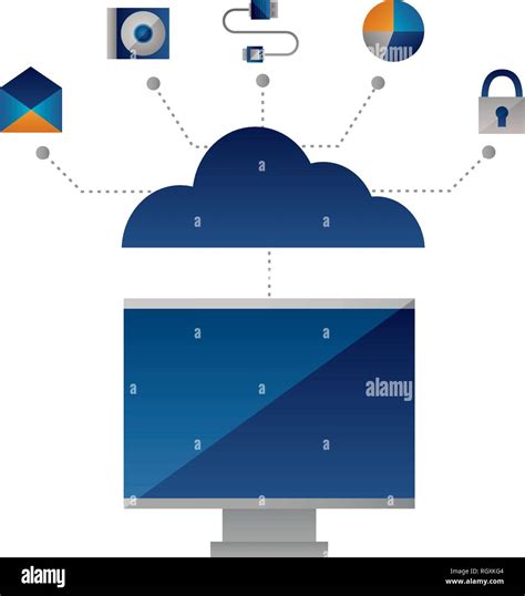 Cloud Computing Monitor Connection Stock Vector Image Art Alamy