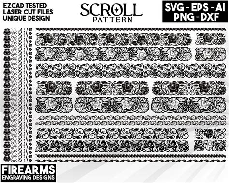 Custom Scroll Slide Pattern Laser Engraving Design Scroll Svg File