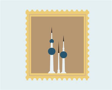 쿠웨이트 타워 랜드마크 프리미엄 벡터