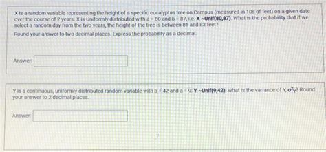 Solved X Is A Random Variable Representing The Hei