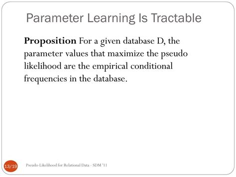PPT A Tractable Pseudo Likelihood For Bayes Nets Applied To Relational Data PowerPoint