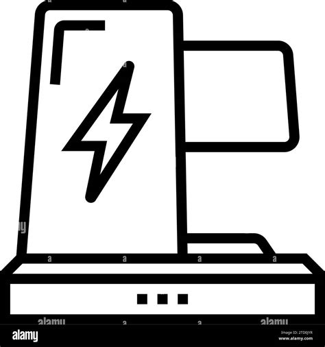 Wireless Charging Line Icon Vector Illustration Stock Vector Image