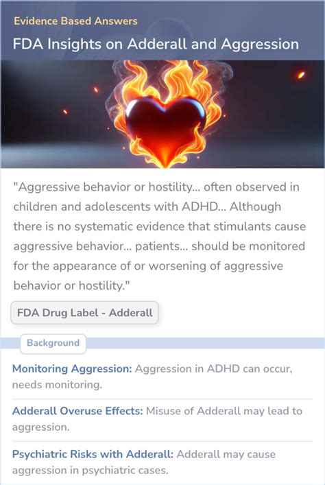 What Does The Fda Say About Adderall And Aggression Evidence Summary