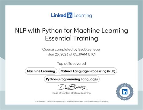Just Finished Nlp With Python For Machine Learning Essential Training By Derek Jedamski