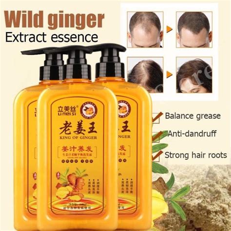 【buy 1 Take 2】100 Natural 500ml Ginger Hair Shampoo Fast Regrowth Hair Thick Anti Hair Loss