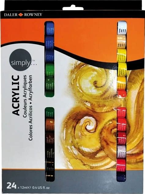 Daler Rowney Simply Acrylfarben Set Acryl Multi 12 Ml 24er Pack Ab 14