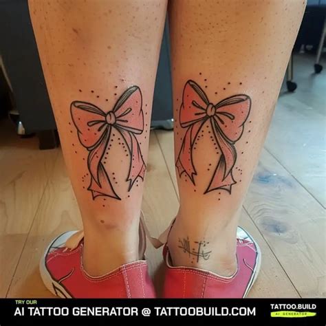 Pink Bow Tattoos On The Back Of The Legs 10 Cute Ideas Tattoo Build