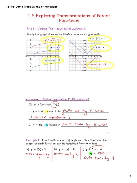 1 6 Day 1 Translations Of Functions Pdf Pdf Function Mathematics Logic