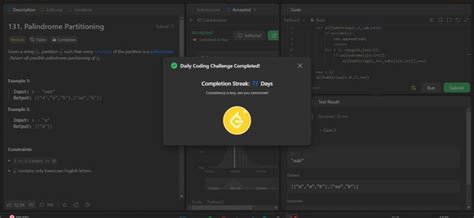 Day 78 Of Leetcode Challenge Palindrome Partitioning Hetkumar