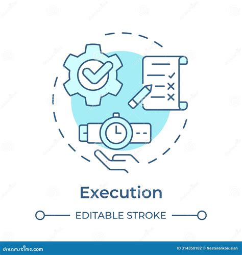 Business Management Execution Soft Blue Concept Icon Stock Vector Illustration Of Reliability