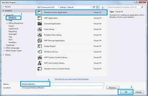 How To Create And Add A Radio List Button Into Window Applications In C