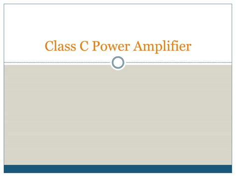 SOLUTION Class C Power Amplifier Studypool