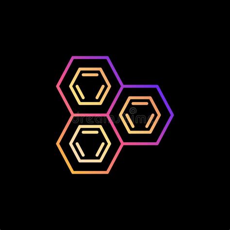 Vector Hexagonal Chemical Formula Concept Colorful Thin Line Icon Stock Vector Illustration Of