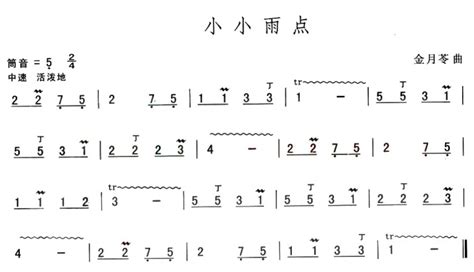 小小雨点葫芦丝谱 器乐乐谱 中国曲谱网