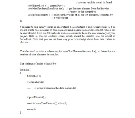 Solved Implement A Class Sorted List As Defined By The