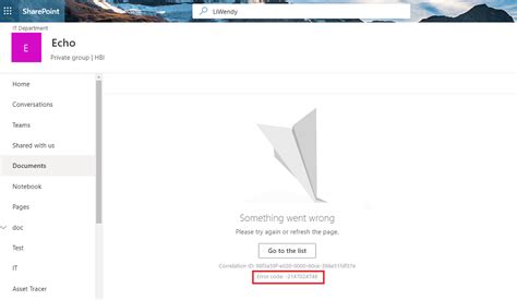 document library level search is giving error error code 2147467259 in modern sharepoint