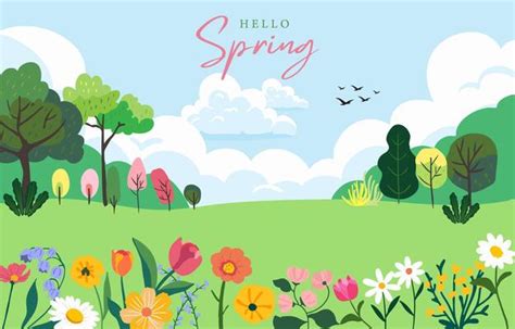 Hello Spring Background Vector Art Icons And Graphics For Free Download
