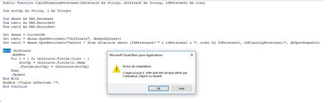 Ac 2016 Erreur De Compilation Attendu Vba Access