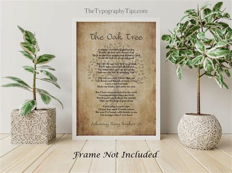 The Oak Tree Poem Print Johnny Ray Ryder Jr Wall Art Digital