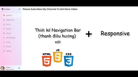 Thiết Kế Thanh Điều Hướng Navigation Bar Responsive Với Html Css Javascript Đơn Giản Youtube