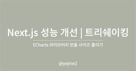 Next Js 프로젝트 Echarts 번들 크기 최적화 하기