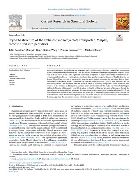 Pdf Cryo Em Structure Of The Trehalose Monomycolate Transporter Mmpl3 Reconstituted Into