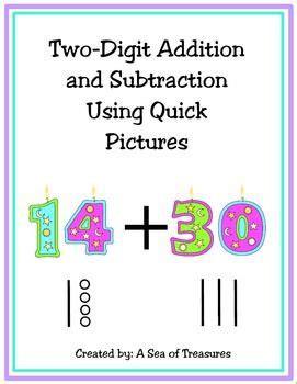 Adding And Subtracting Two Digit Numbers With Quick Pictures Subtraction Adding And