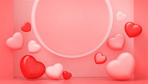 사랑 초대 카드 해피 발렌타인 데이 배경과 인사말 카드 개념과 레드 하트 모양 복사 공간 사랑 엽서 여성의 날 배너 생일 축하 3d 렌더링 3차원 형태에 대한 스톡 사진 및