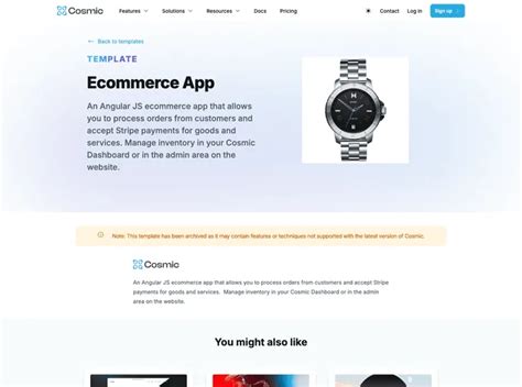 Ecommerce App By Cosmicjs A Undefined Template Built At Lightspeed