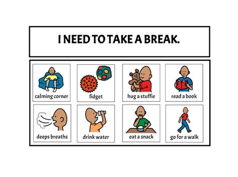 Boardmaker Take A Break Visual Prompting Card Etsy Artofit