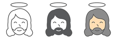 예수 그리스도 아이콘 모음 종교 및 부활절 예 수 벡터 아이콘 세트 벡터 그래픽 편집 가능한 스트로크 개요 기호 개체 그룹에 대한 스톡 벡터 아트 및 기타 이미지 Istock