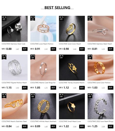 Cooltime 여자를위한 초기 편지 반지 여자 더블 하트 스테인레스 스틸 손가락 반지 패션 쥬얼리 커플 선물 새로운 Hello