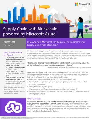 Supply Chain With Blockchain Solution Brief PDF