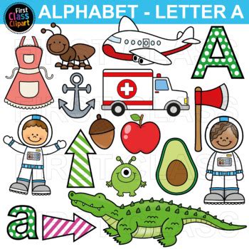 Letter A Alphabet Clip Art By First Class Clipart Tpt