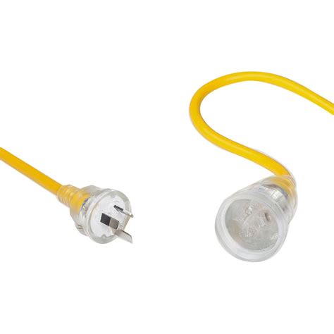 Extension Lead M Heavy Duty With Clear Socket Yellow Placemakers Nz