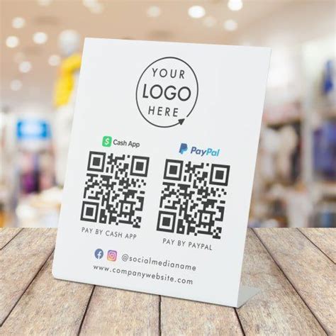 Qr Code Payment Cashapp Paypal Scan To Pay Logo Pedestal Sign